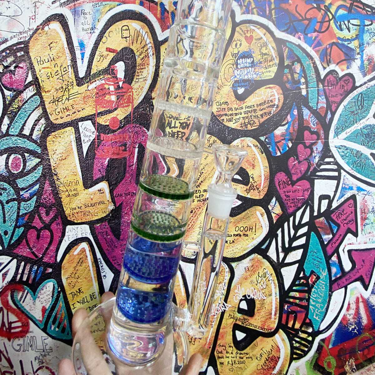 Sextuple Honeycomb Perc Straight Tube Bong SEXTUPLE (6) HONEYCOMB WATE ...